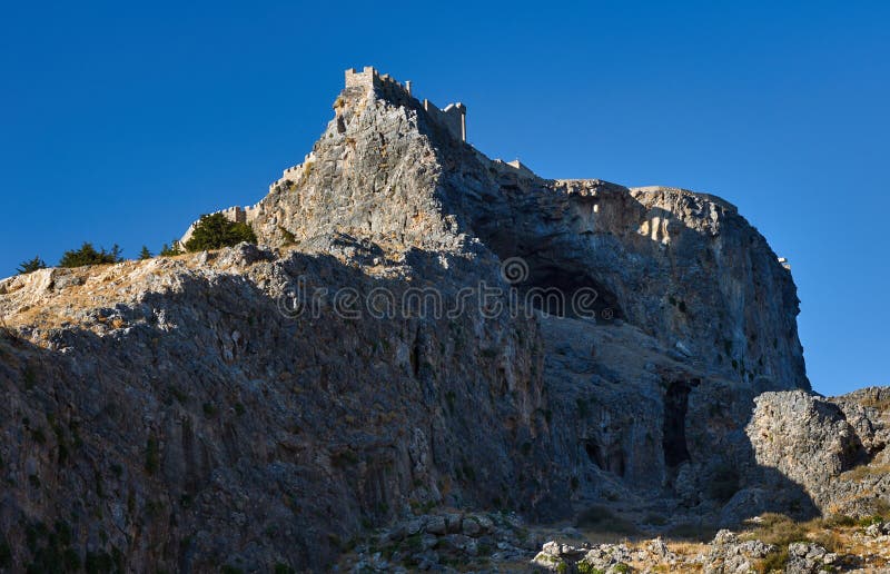 Medieval Fortifications on Top of the Rock Stock Image - Image of ...