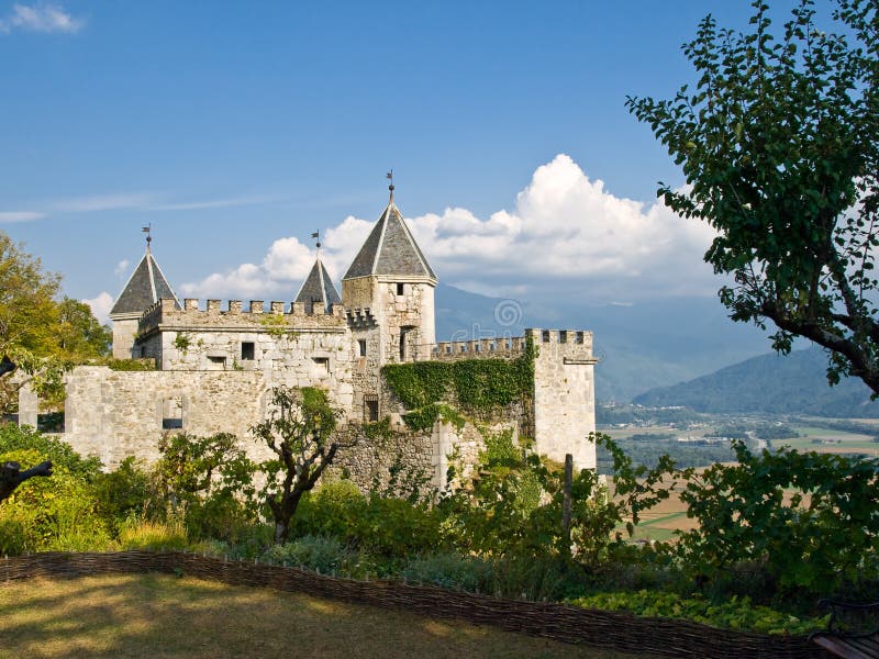 Medieval fortress in Alps. stock image. Image of castle - 11912515