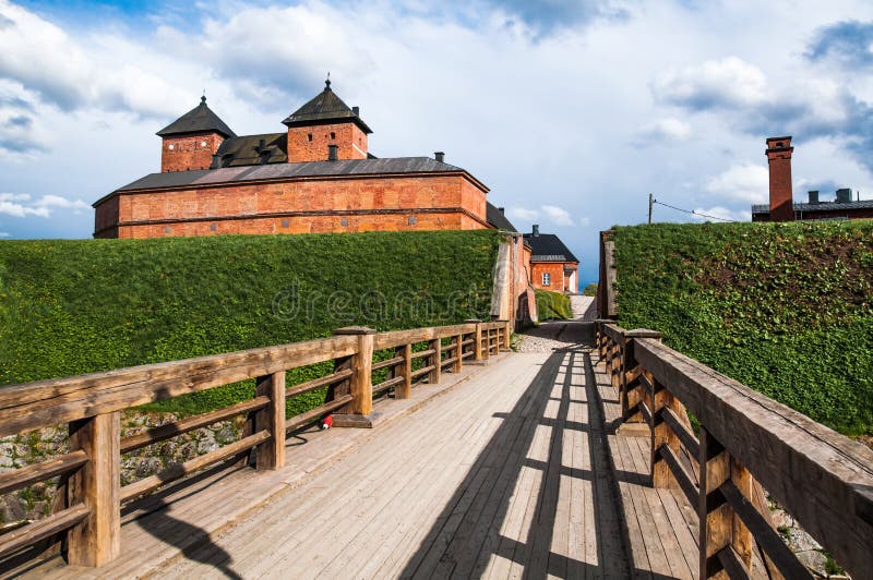 Wooden Bridge Over the Moat Stock Photo - Image of moat, brick: 228349856