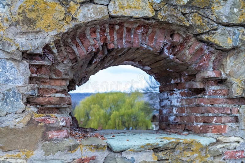 Medieval Fortress Wall with Window Stock Image - Image of outdside ...