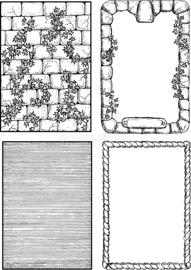 Medieval Frames and Borders Stock Vector - Illustration of foliage ...