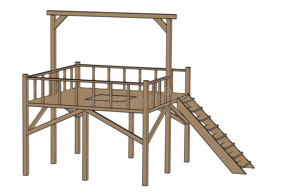 Medieval gallows stock illustration. Illustration of place - 35595426