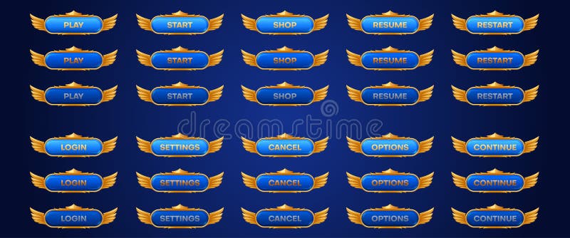 Medieval Game Button Animation Sprite with Crown Stock Vector ...
