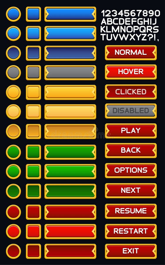 Bright Spectrum Buttons Set Stock Illustration - Illustration of interface, glance: 60045354