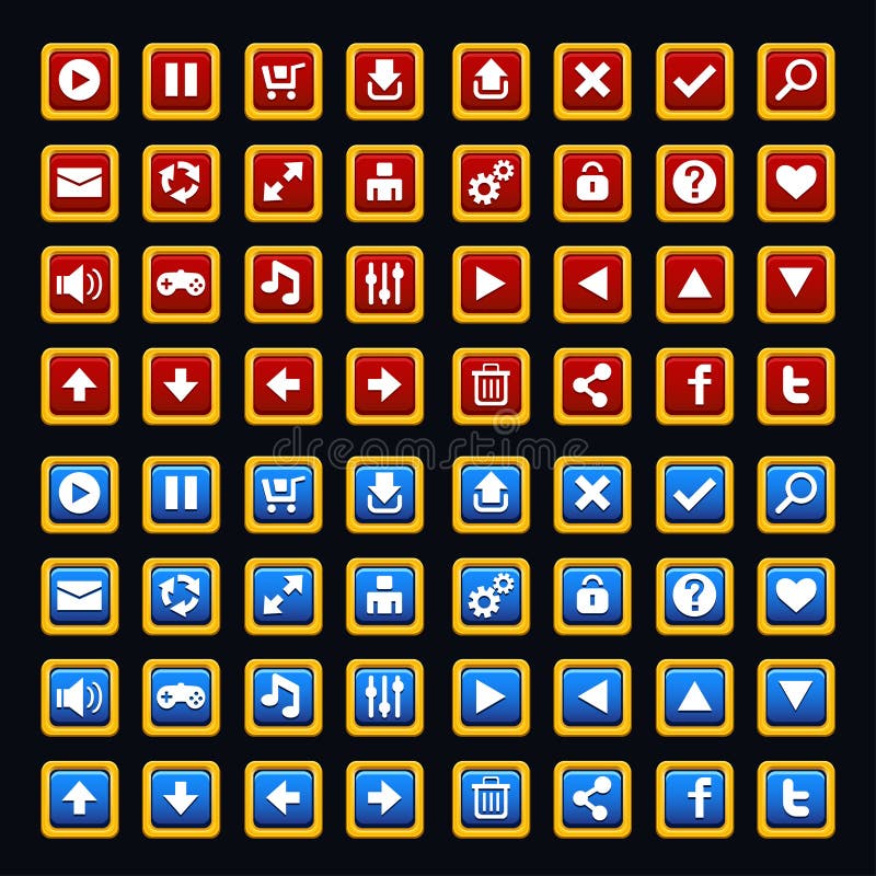 Medieval game GUI pack stock vector. Illustration of icons - 48467829