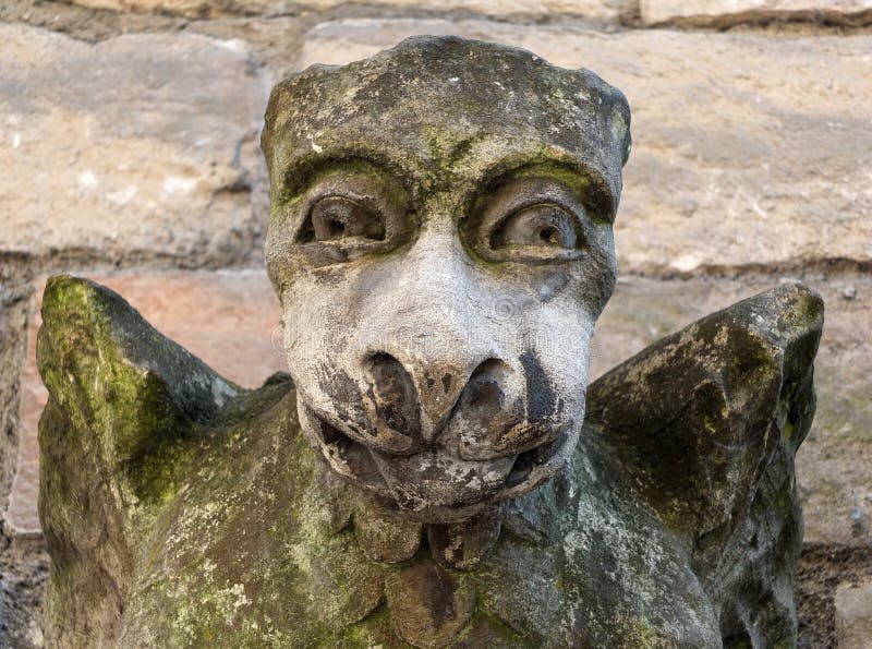 Medieval Gargoyle on a Stone Church Wall Stock Image - Image of gremlin ...
