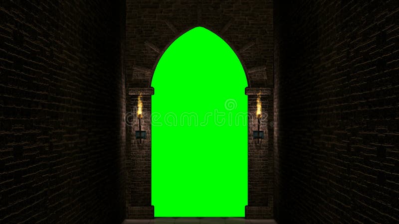 Medieval Arches with Green Screen Stock Footage - Video of light ...