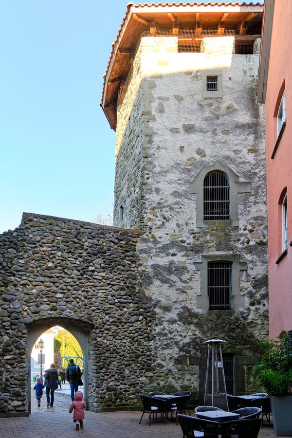 Medieval Gate with Tower in Radolfszell Editorial Photo - Image of ...