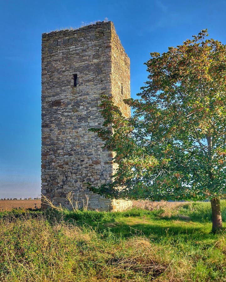 Medieval German Watchtower (called Blaue Warte) Near Wanzleben Stock ...