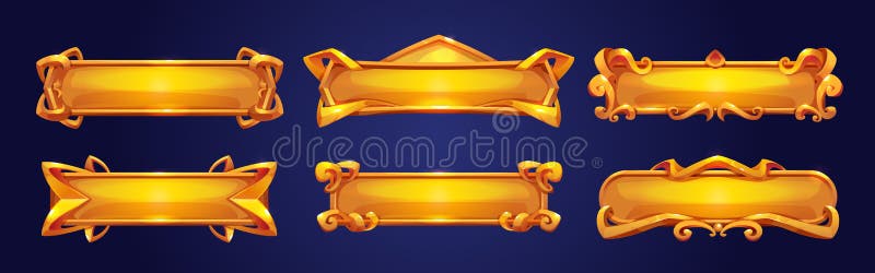 Medieval Golden Buttons, Ui Game Menu Elements Stock Vector ... Medieval Golden Buttons, Ui Game Menu Elements Stock Vector ...