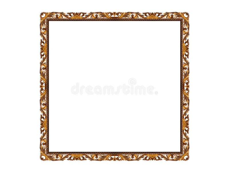 Medieval Golden Frame Isolated on White Stock Photo - Image of object ...