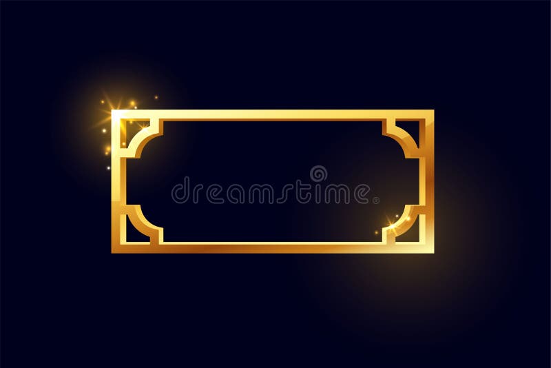 Medieval Golden Frame, Vector Vintage Empty Shiny Horizontal Border ...