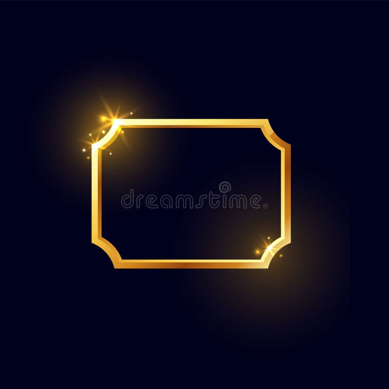 Medieval Golden Frame, Vintage Empty Shiny Border Rectangle Shape ...