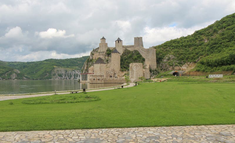 A View on the Medieval Golubac Fortress Stock Image - Image of castle ...