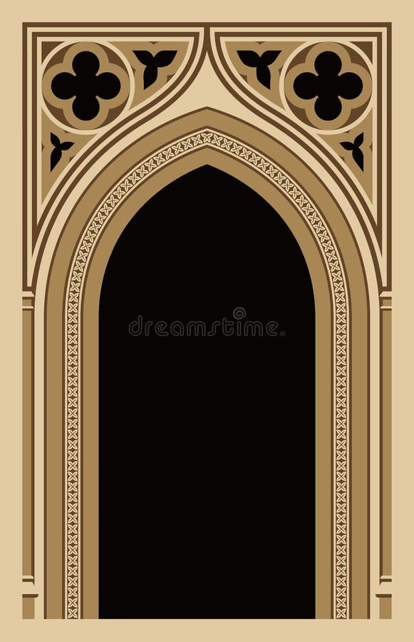 Gothic arch and column stock vector. Illustration of ancient - 8678357