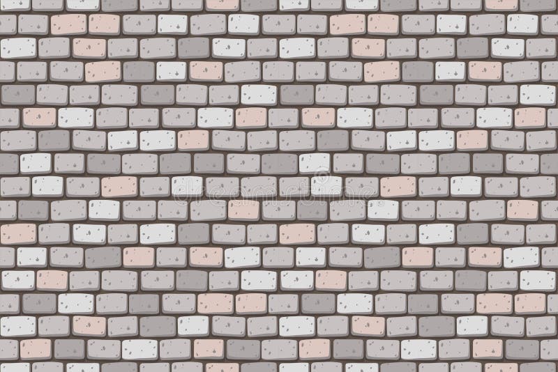 Medieval Grey Color Brick Wall Front View Stock Vector - Illustration ...