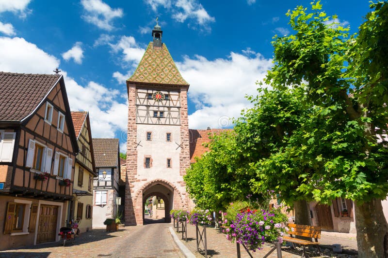 Medieval, Half-timbered Architecture in Alsace, France Stock Photo ...