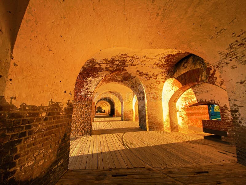 Medieval Hallway Illuminated with Evening Sunlight. Stock Photo - Image ...