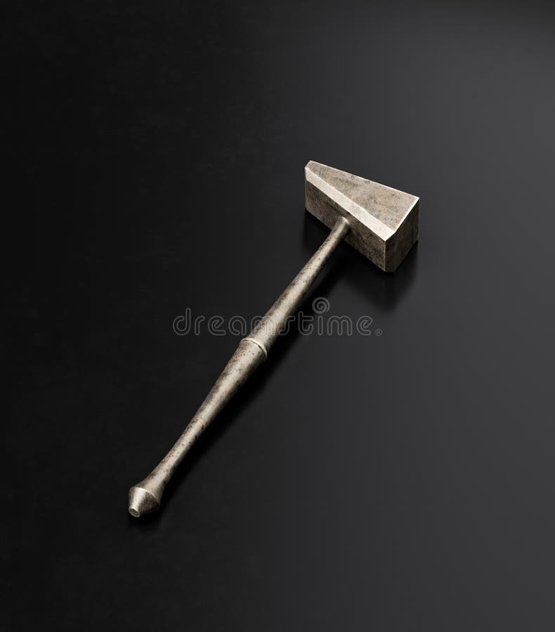 A Medieval Hammer on the Ground, Isolated Single Ancient Tool, 3d ...