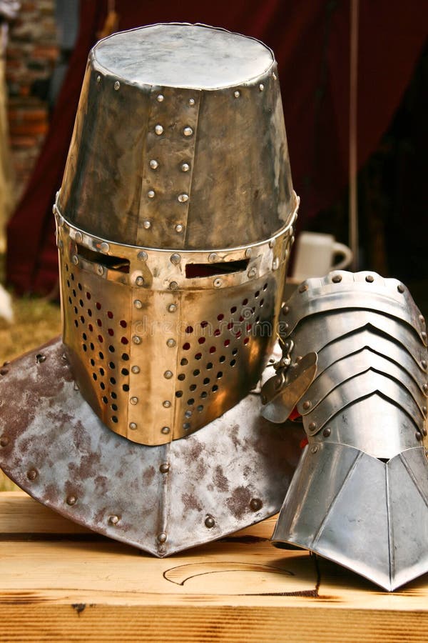 Helmet, Medieval Tournament Armor Stock Photo - Image of military ...