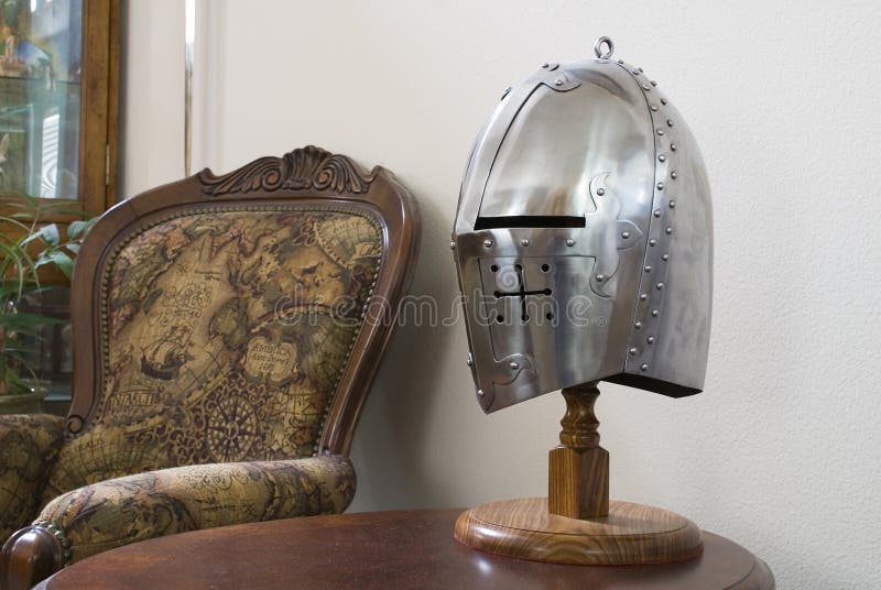 Medieval Helmet stock image. Image of seat, wood, wooden - 1663491