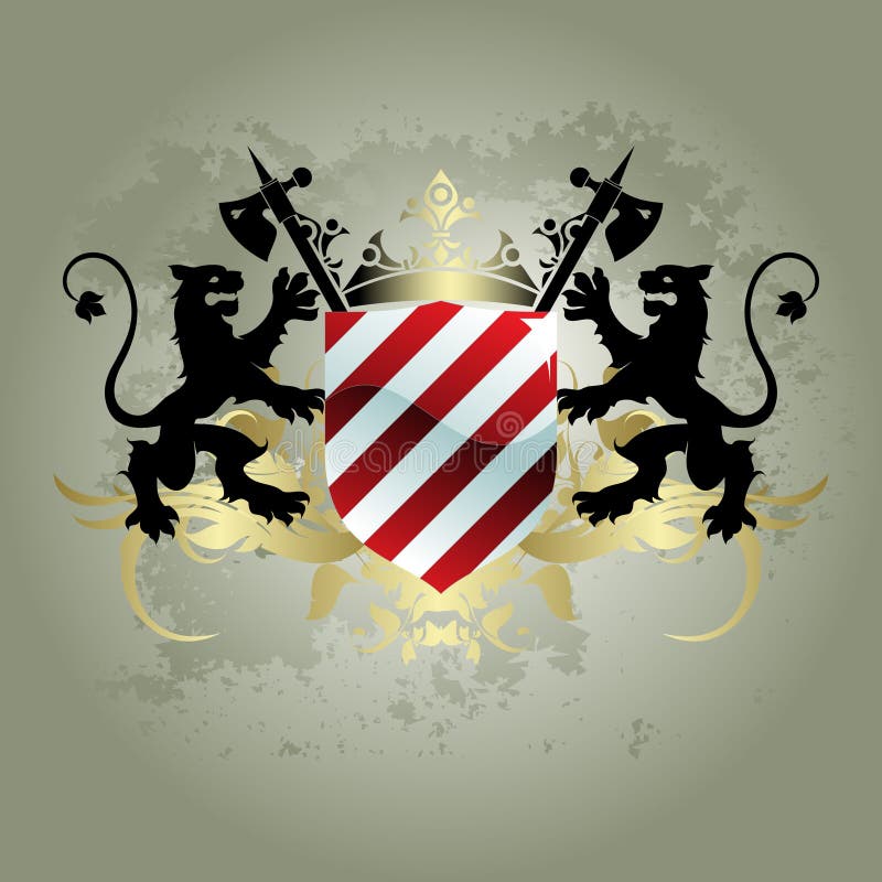 Medieval heraldic shield stock vector. Illustration of angle - 4887893