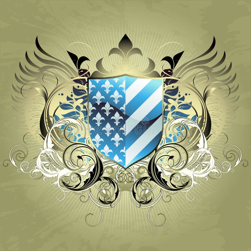 Medieval heraldic shield stock vector. Illustration of banner - 5969771