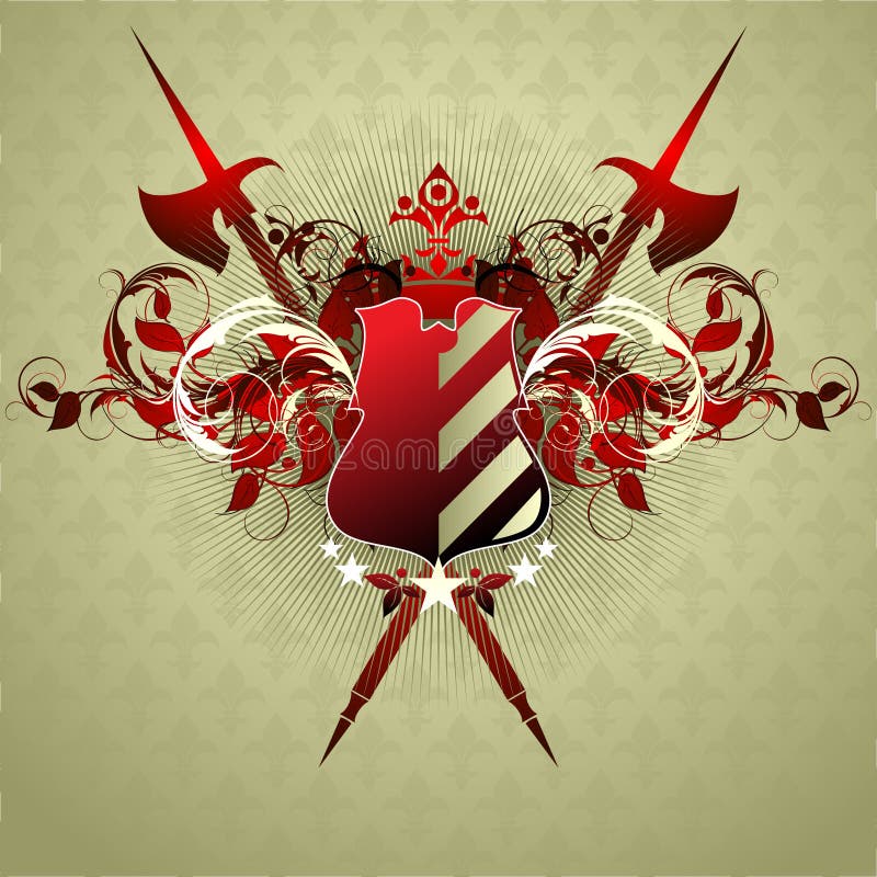 Heraldic Coat of Arms on a Glittering Background Stock Vector ...