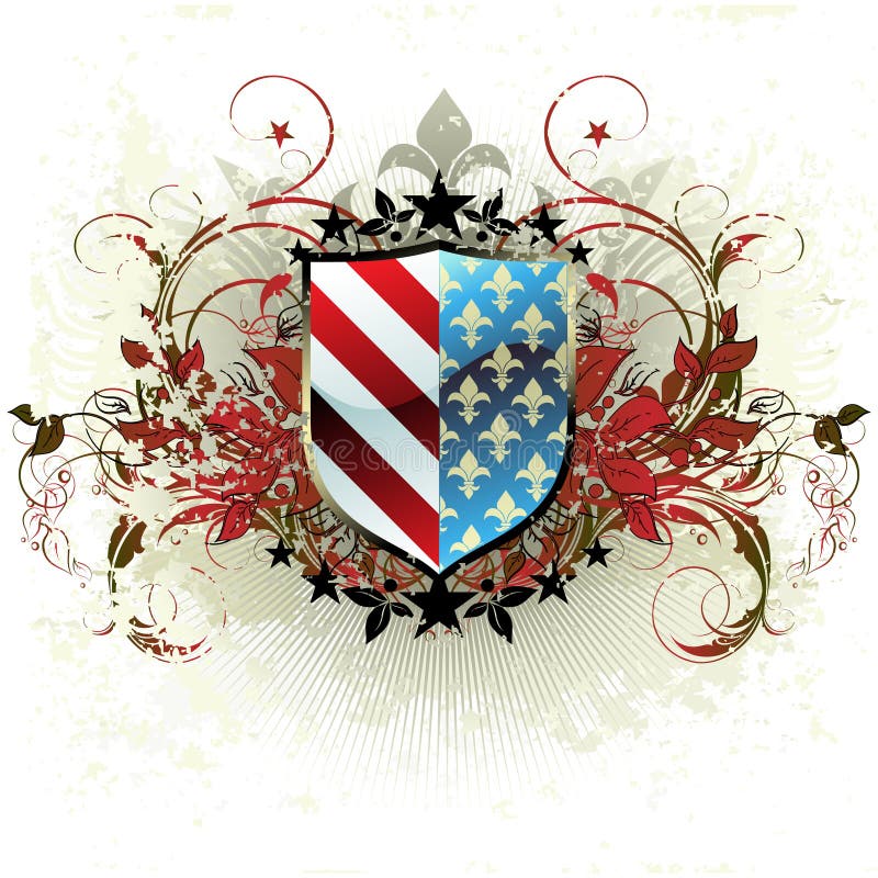 Medieval heraldic shield stock vector. Illustration of label - 6044034