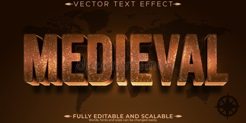 Medieval Historic Text Effect, Editable Retro and Metallic Text Style ...