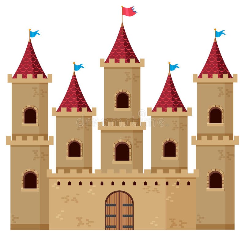 A Medieval Historical Castle Cartoon Style Stock Vector - Illustration ...