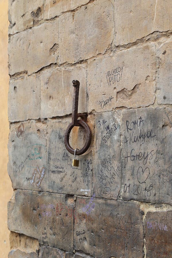 Medieval Hitching Post on the Wall of an Old House in Florence ...