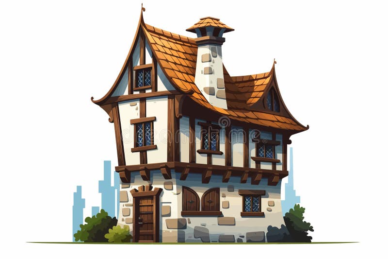 Medieval House Isolated Vector Style Illustration Stock Vector ...