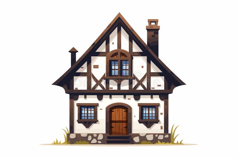 Medieval House Isolated Vector Style Illustration Stock Vector ...