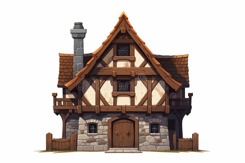 Medieval House Isolated Vector Style Illustration Stock Vector ...