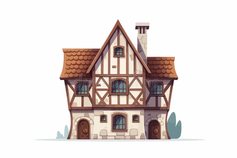 Medieval House Isolated Vector Style Illustration Stock Vector ...