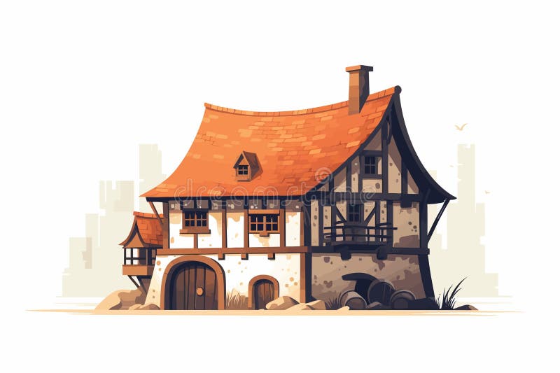 Medieval House Isolated Vector Style Illustration Stock Vector ...