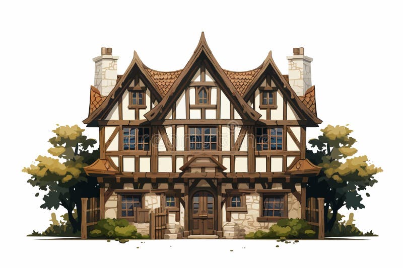 Medieval House Isolated Vector Style Illustration Stock Vector ...