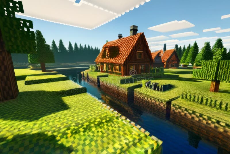 Medieval House in the Middle of the Forest. 3d Render Stock ...