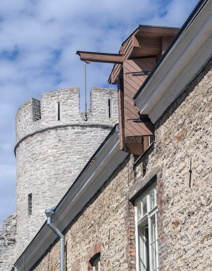 Medieval House and Tower of Old Tallin Stock Image - Image of city ...