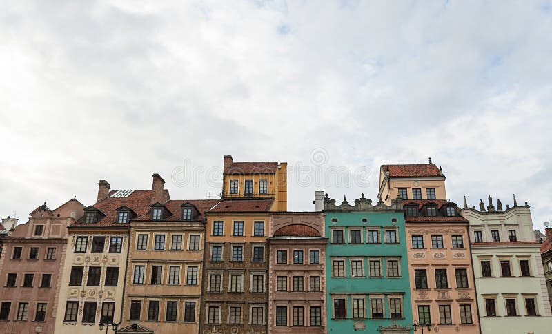 Medieval House Typical Architecture of Warsaw Stock Image - Image of ...