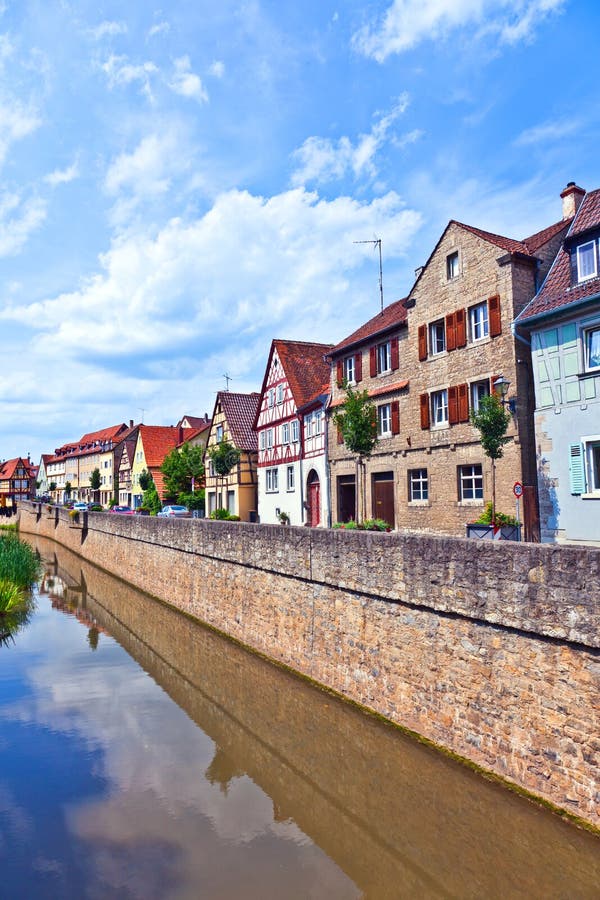 Medieval Houses at River Breitbach Stock Image - Image of germany ...