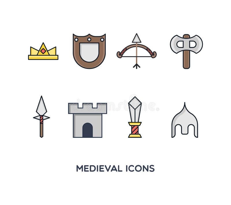 Medieval Flat Style Icons Stock Illustrations – 1,066 Medieval Flat ...