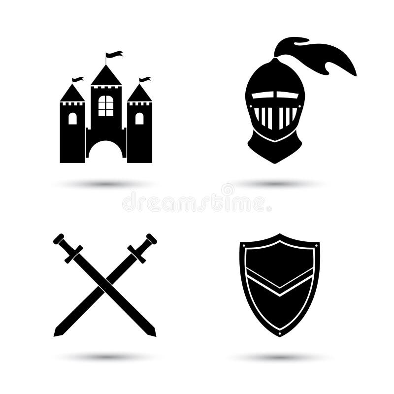Medieval Icons Set stock vector. Illustration of collection - 62043466