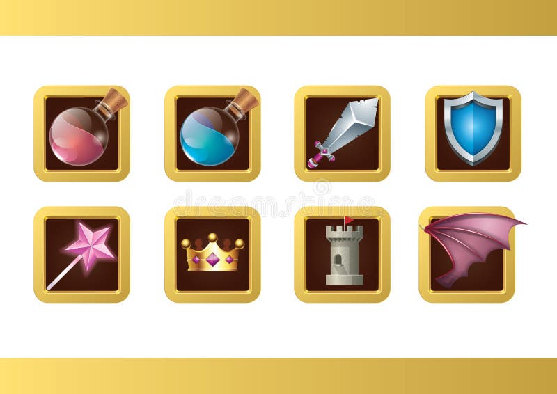 Medieval Icons. Vector Illustration Decorative Design Stock Vector ...