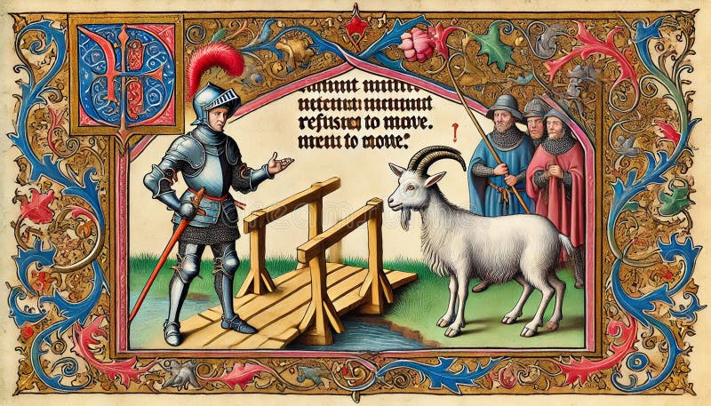 A Medieval Illuminated Manuscript Marginalia. AI Generated. Stock ...