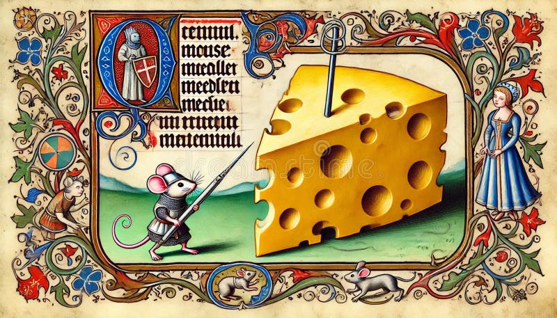 A Medieval Illuminated Manuscript Marginalia. AI Generated. Stock ...