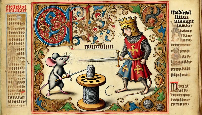 A Medieval Illuminated Manuscript Marginalia. AI Generated. Stock ...