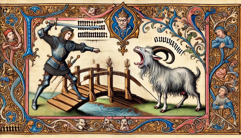 A Medieval Illuminated Manuscript Marginalia. AI Generated. Stock ...