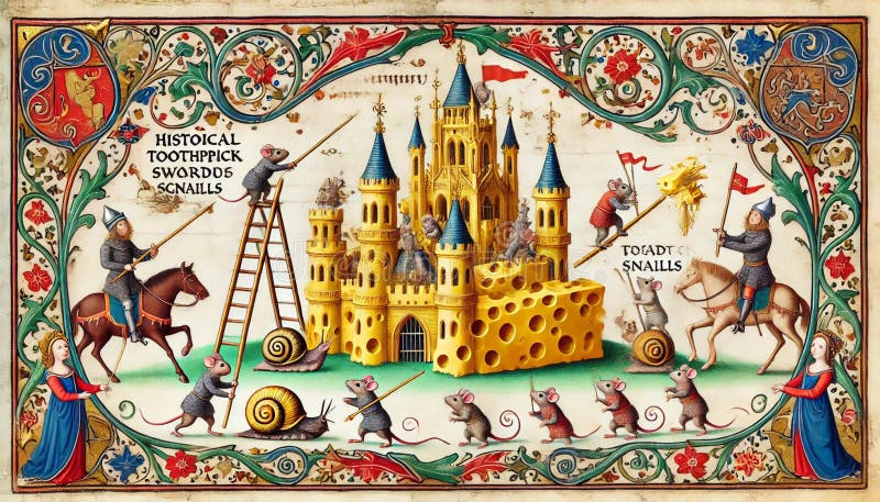 A Medieval Illuminated Manuscript Marginalia. AI Generated. Stock ...